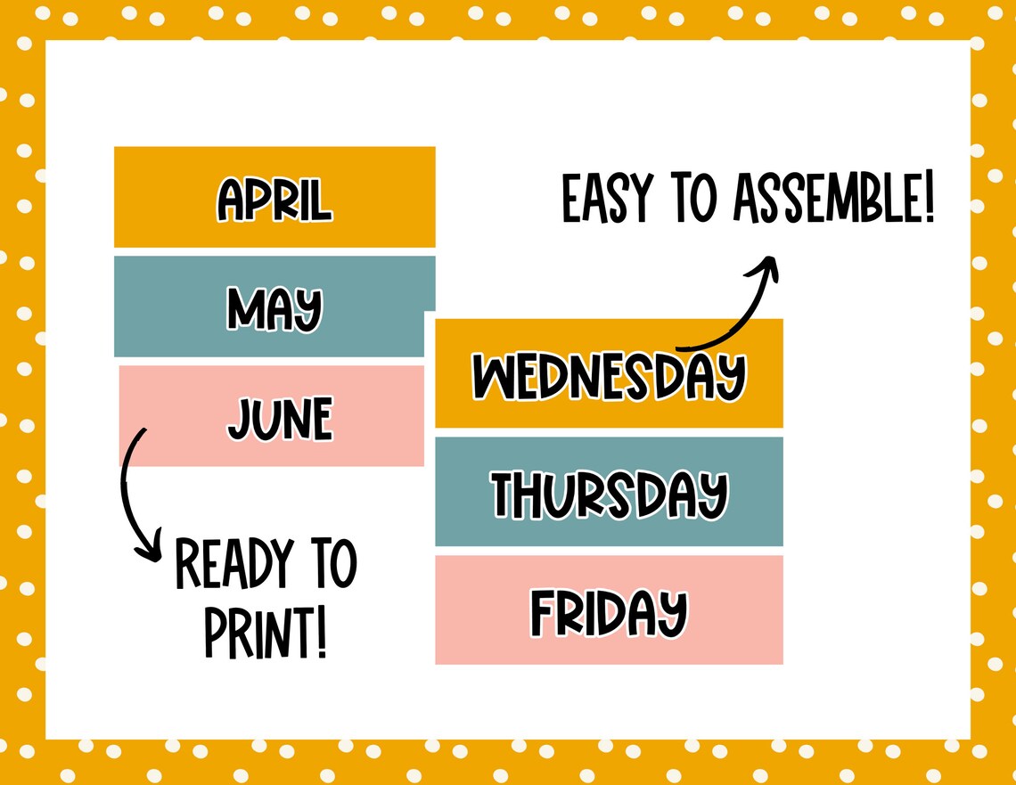 Flip Calendar or Linear Calendar for Preschool, Elementary and High ...