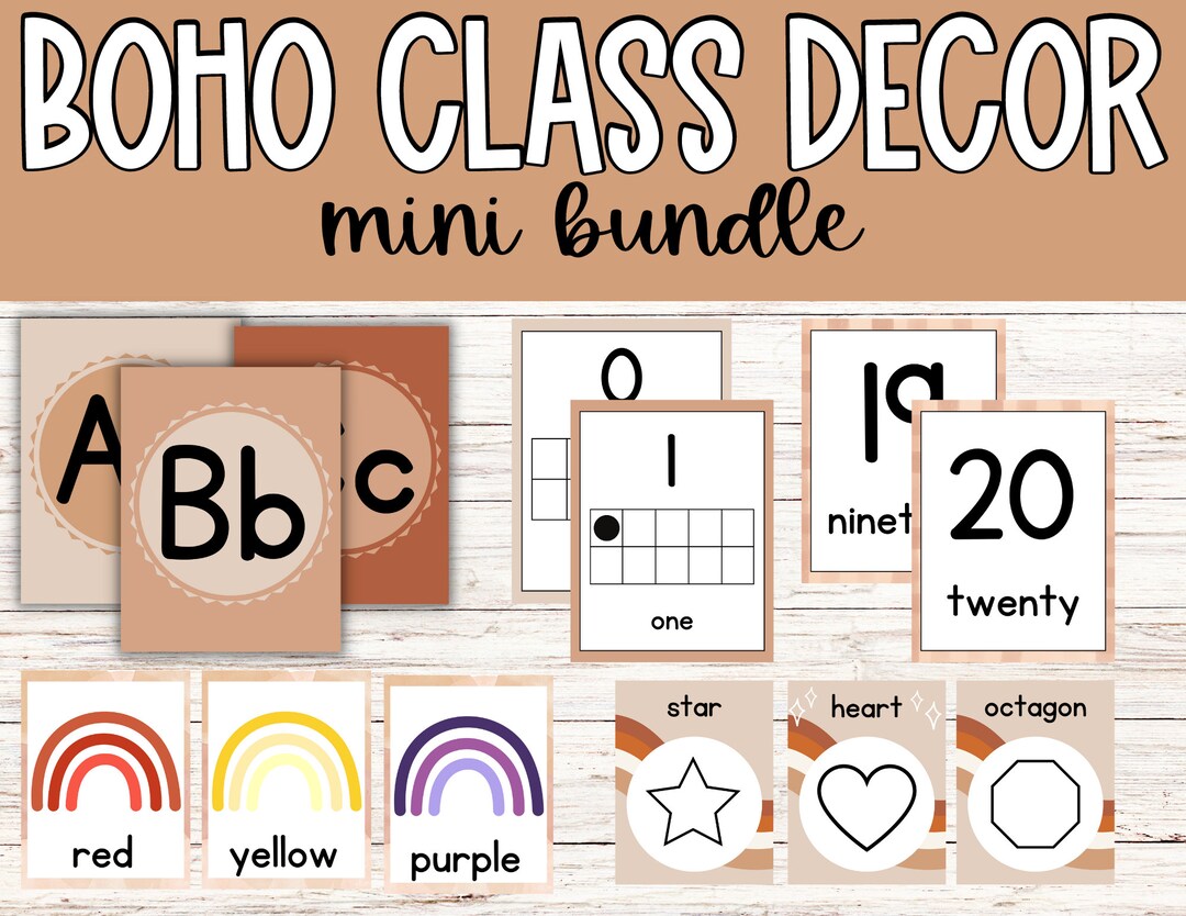 Boho Neutral MINI Classroom Bundle - Teacher Class Decor for ...