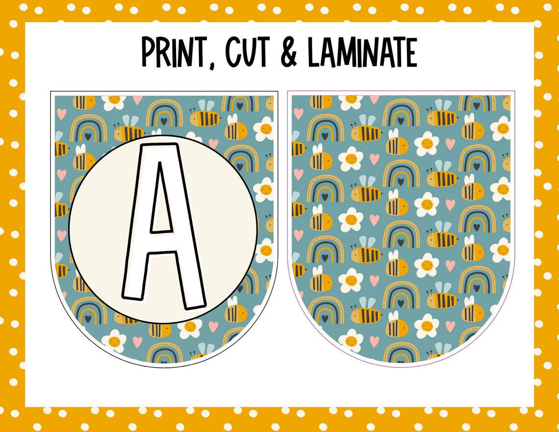 Bumble Bee Alphabet Banner Kity DIY for Teacher and Classroom - Etsy