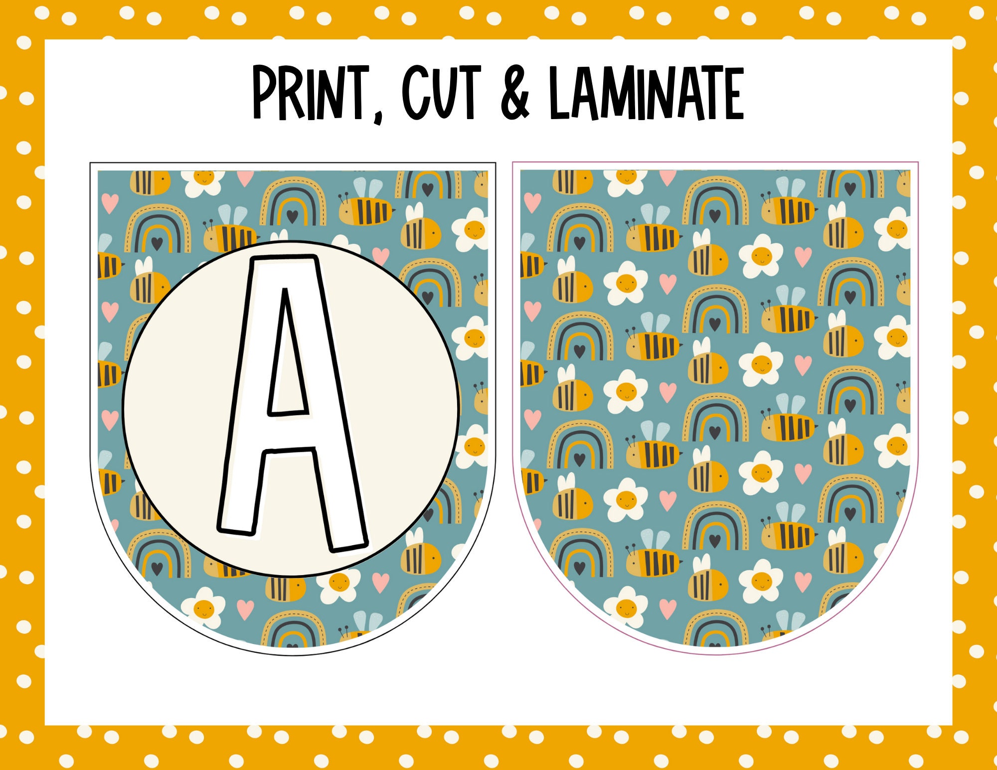 Bumble Bee Alphabet Banner Kity DIY for Teacher and Classroom - Etsy