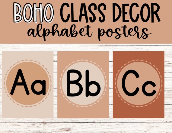 Alphabet Poster Printable Neutral Boho Collection for - Etsy