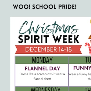 Autum and Fall School Spirit Week Schedule Fall Flyer Fundraiser for ...