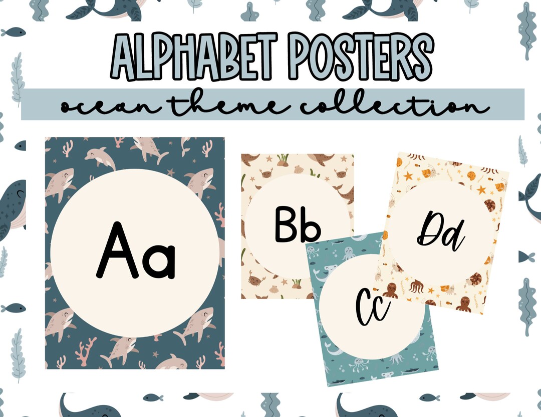 Alphabet Posters for Classroom Decor - Ocean Theme - Etsy
