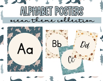 DIY Alphabet Banner for Classroom or Homeschool Decor Ocean Theme - Etsy