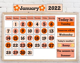 Rainbow Pastel Class Calendar Kit for Classroom Organization, Bulletin ...