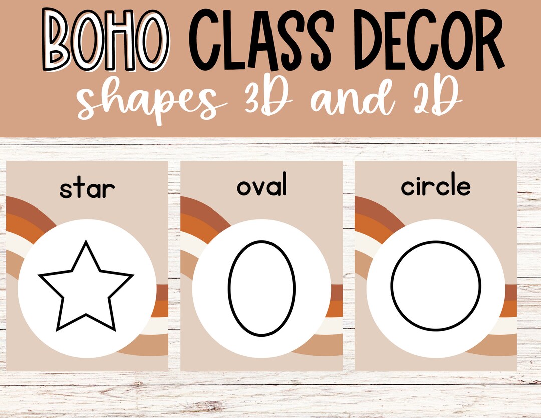 Printable BOHO Neutral Shape Posters for Classroom Organization or ...