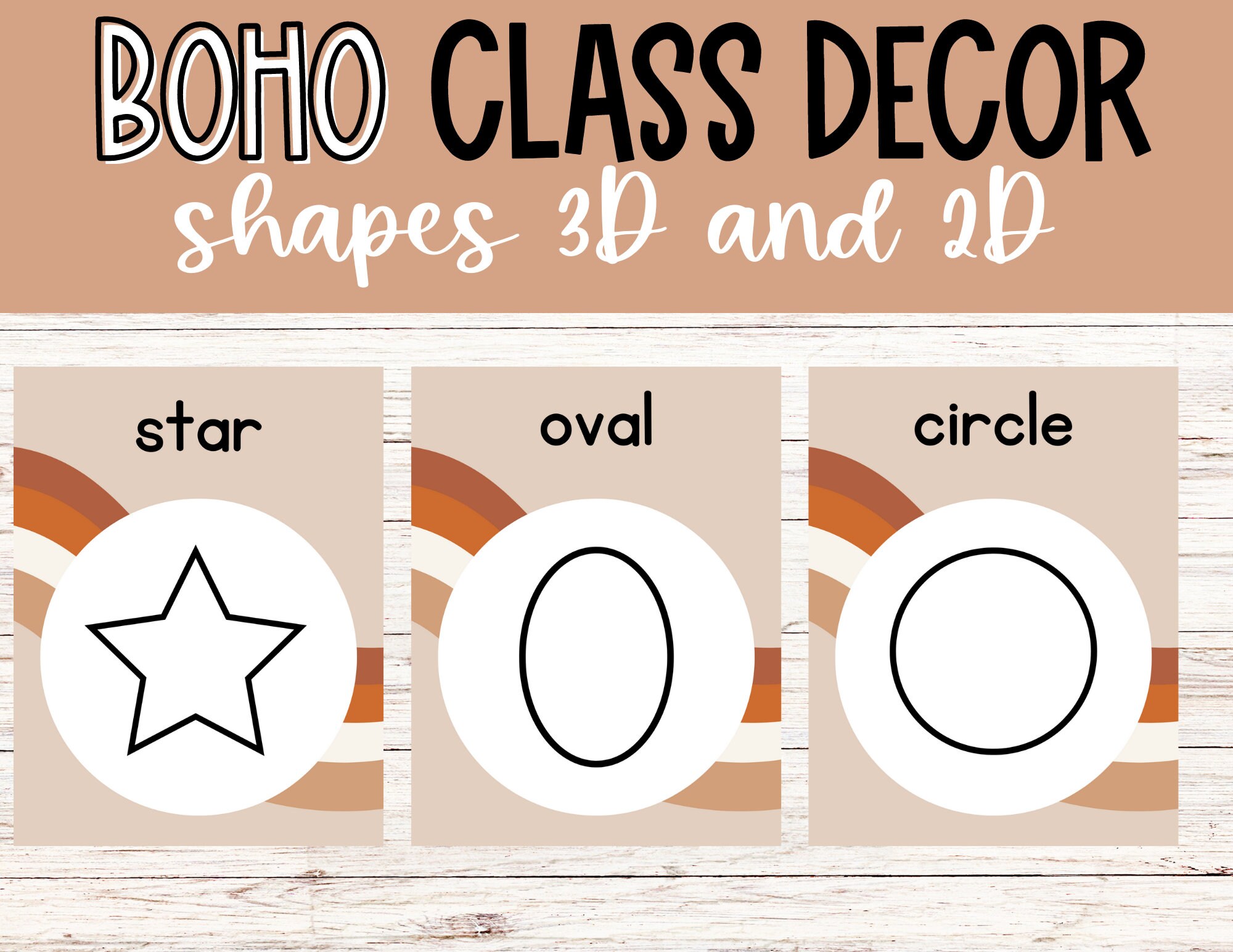 Printable BOHO Neutral Shape Posters for Classroom Organization or ...