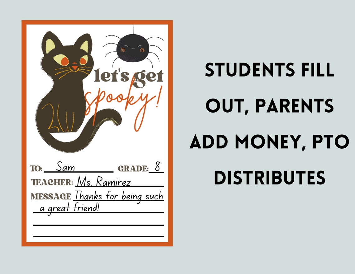 Halloween Boo Gram Candy Gram Fundraiser for PTO/PTA School Event ...