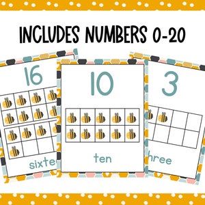 Bumble Bee Ten Frame Posters for Classrooom - Etsy