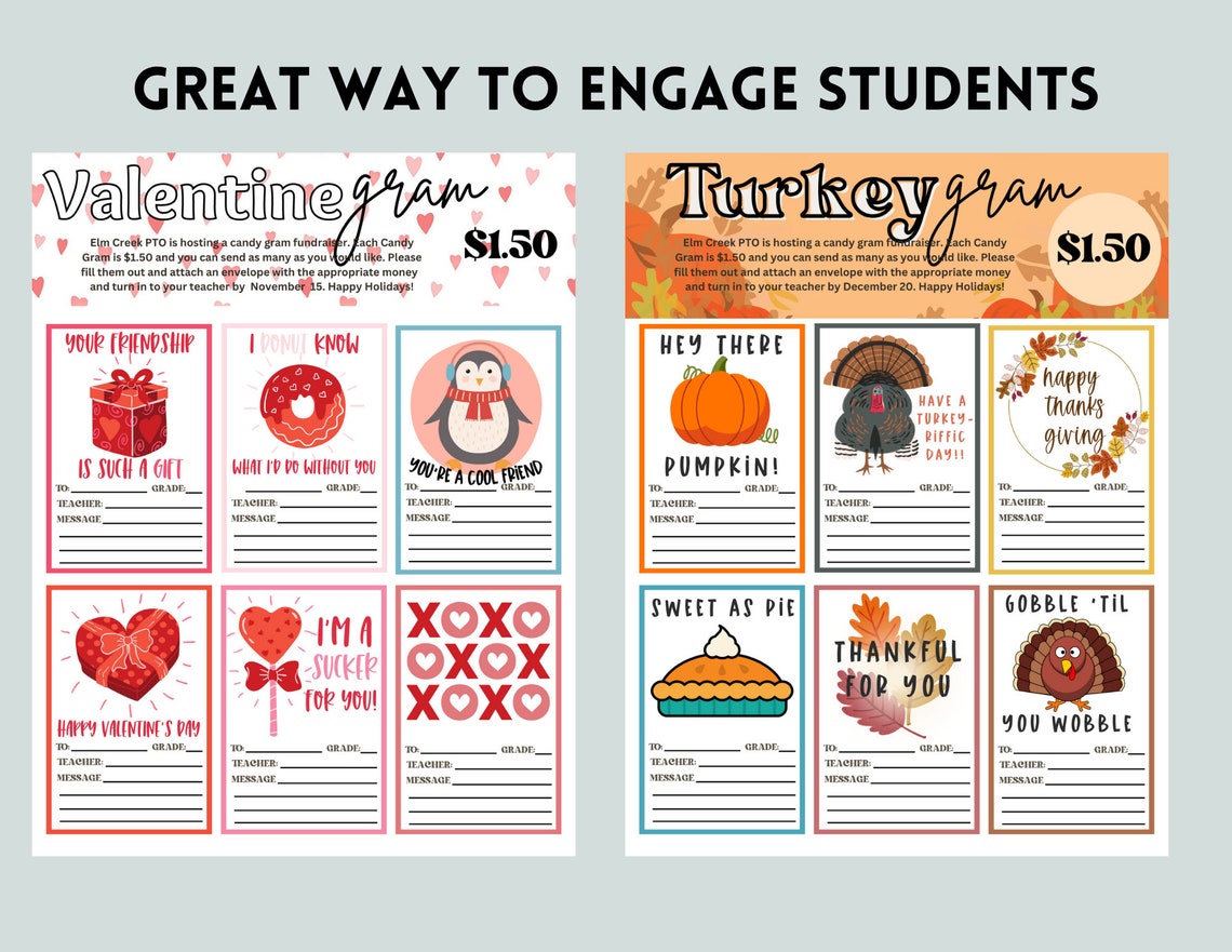 Candy Gram for School Fundraiser Idea PTO/PTA Events| Editable and ...