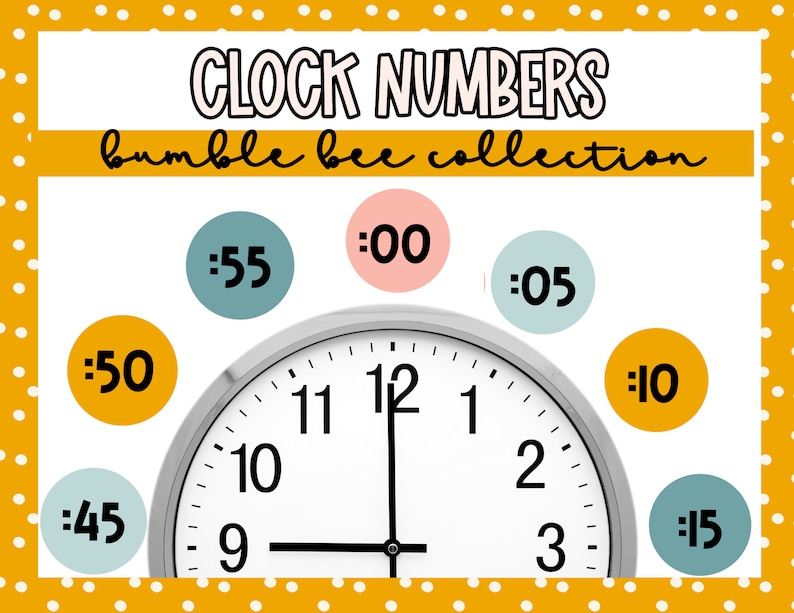 Clock Numbers to Label Bumble Bee Theme - Etsy