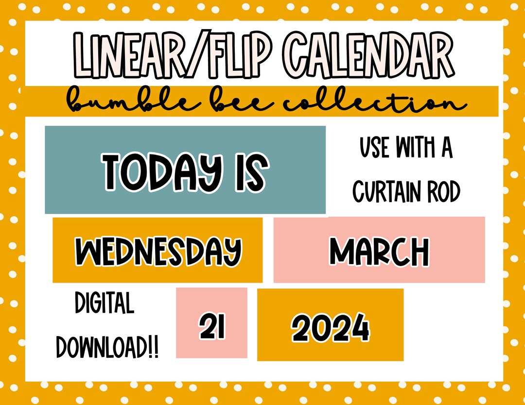 Flip Calendar or Linear Calendar for Preschool, Elementary and High ...