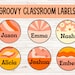 Groovy Student Circle Name Tags for Classroom Organization - Etsy