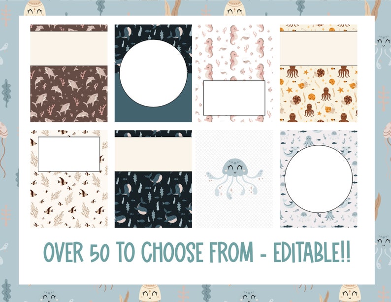 Ocean Theme Binder Covers and Spines for Teachers and Students - Etsy