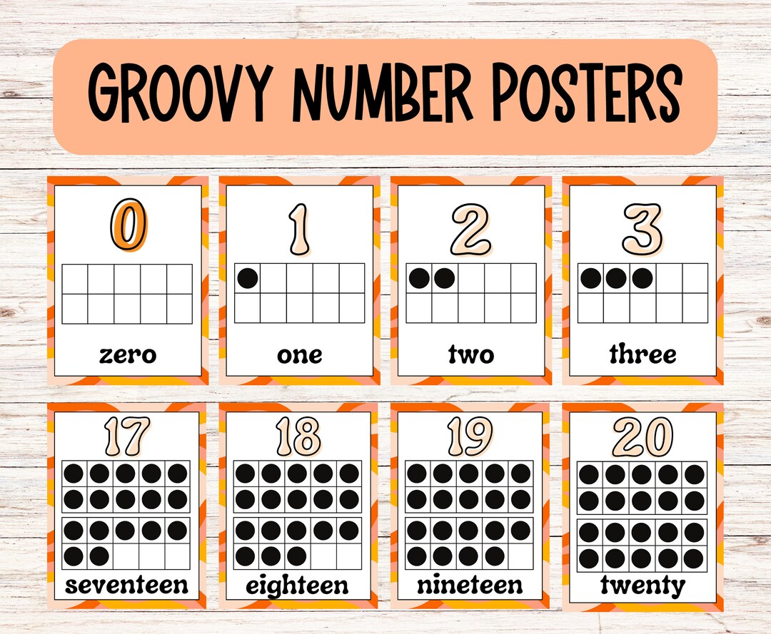 Groovy 10 Frames Number Posters for Classroom Teacher Resources - Etsy