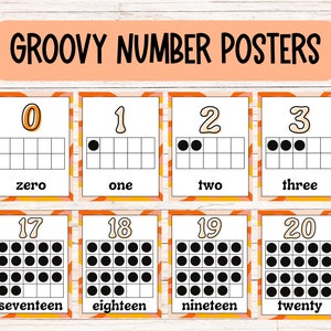 Groovy 10 Frames Number Posters for Classroom Teacher Resources - Etsy