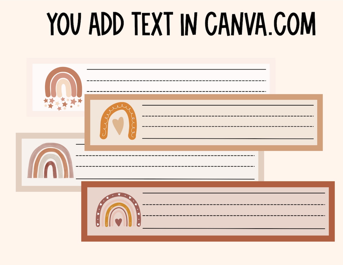 Neutral BOHO Desk Name Tags and Labels for Classroom Decor | Editable ...