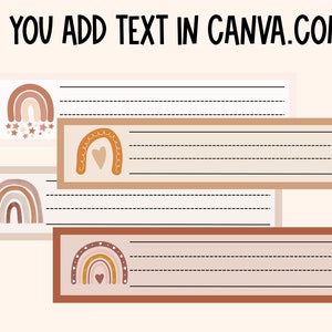 Neutral BOHO Desk Name Tags and Labels for Classroom Decor | Editable ...