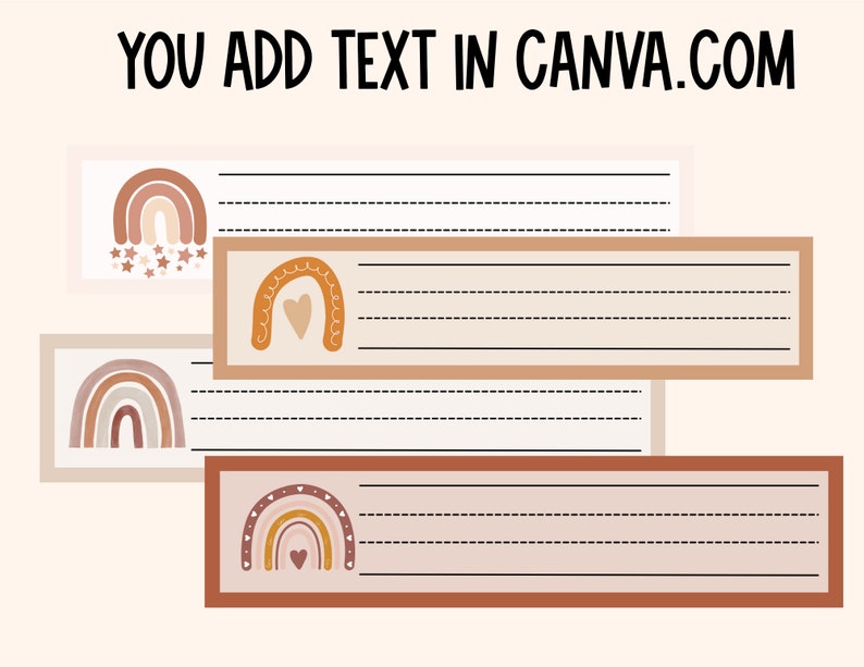 Neutral BOHO Desk Name Tags and Labels for Classroom Decor | Editable ...