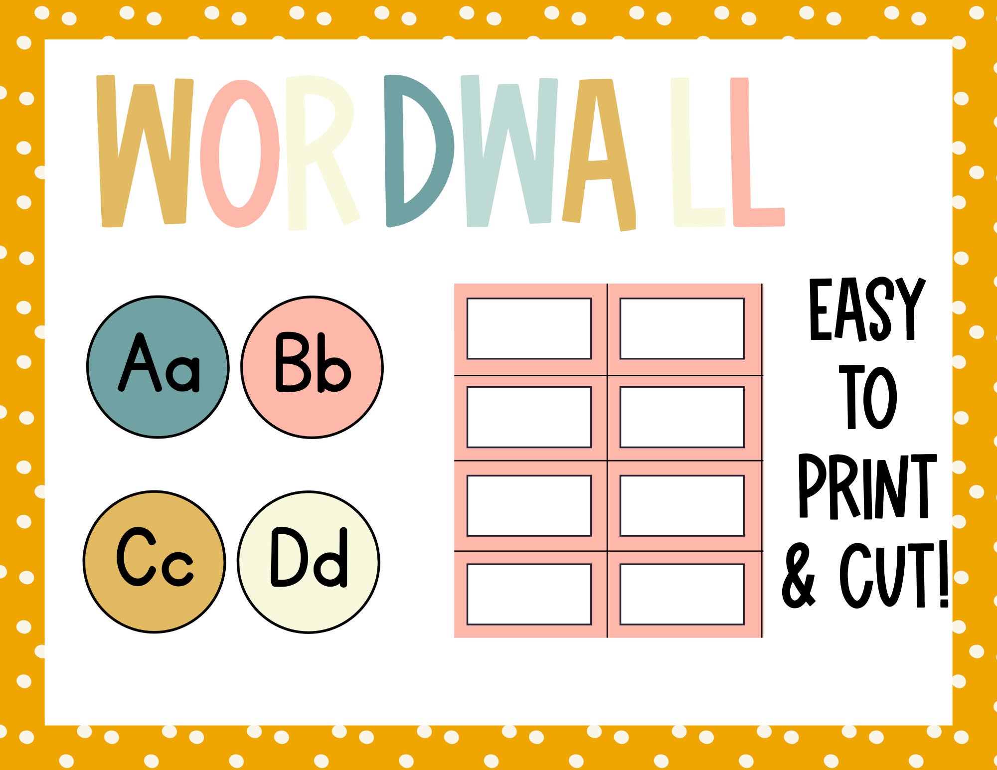 Editable Word Wall - Bumble Bee Theme Classroom Decor - Etsy