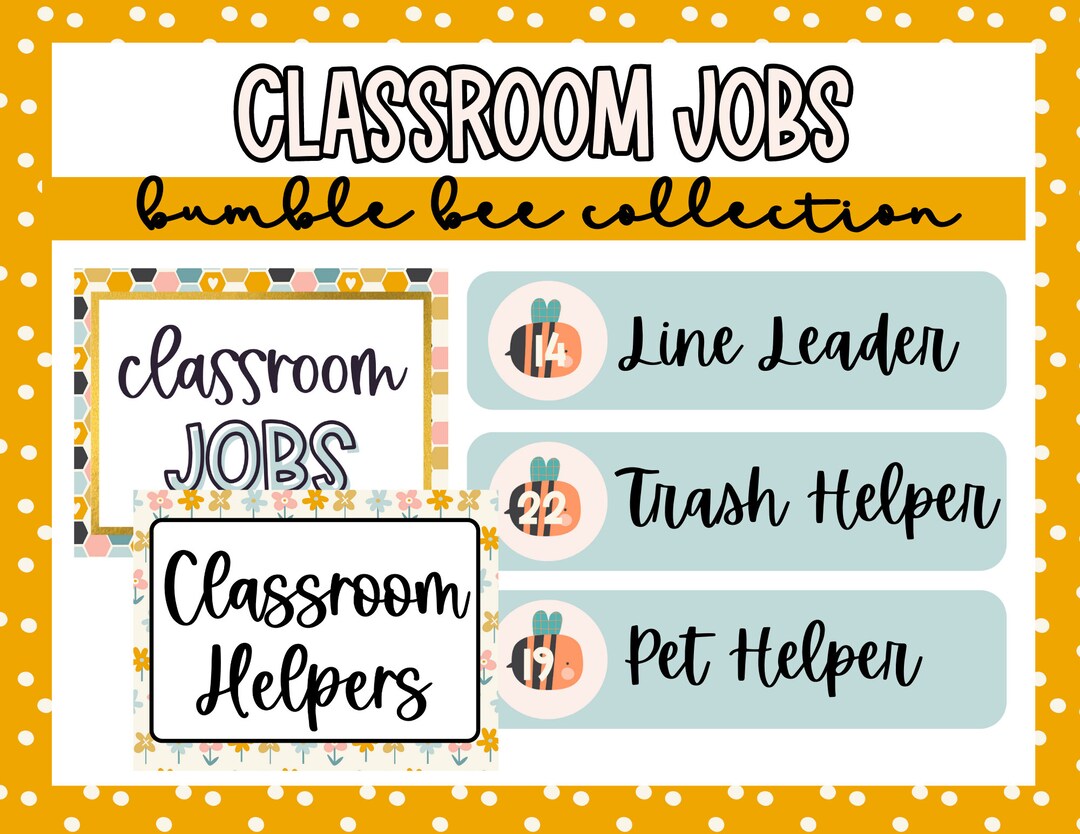 Classroom Jobs or Class Helpers for Classroom Management. Editable ...