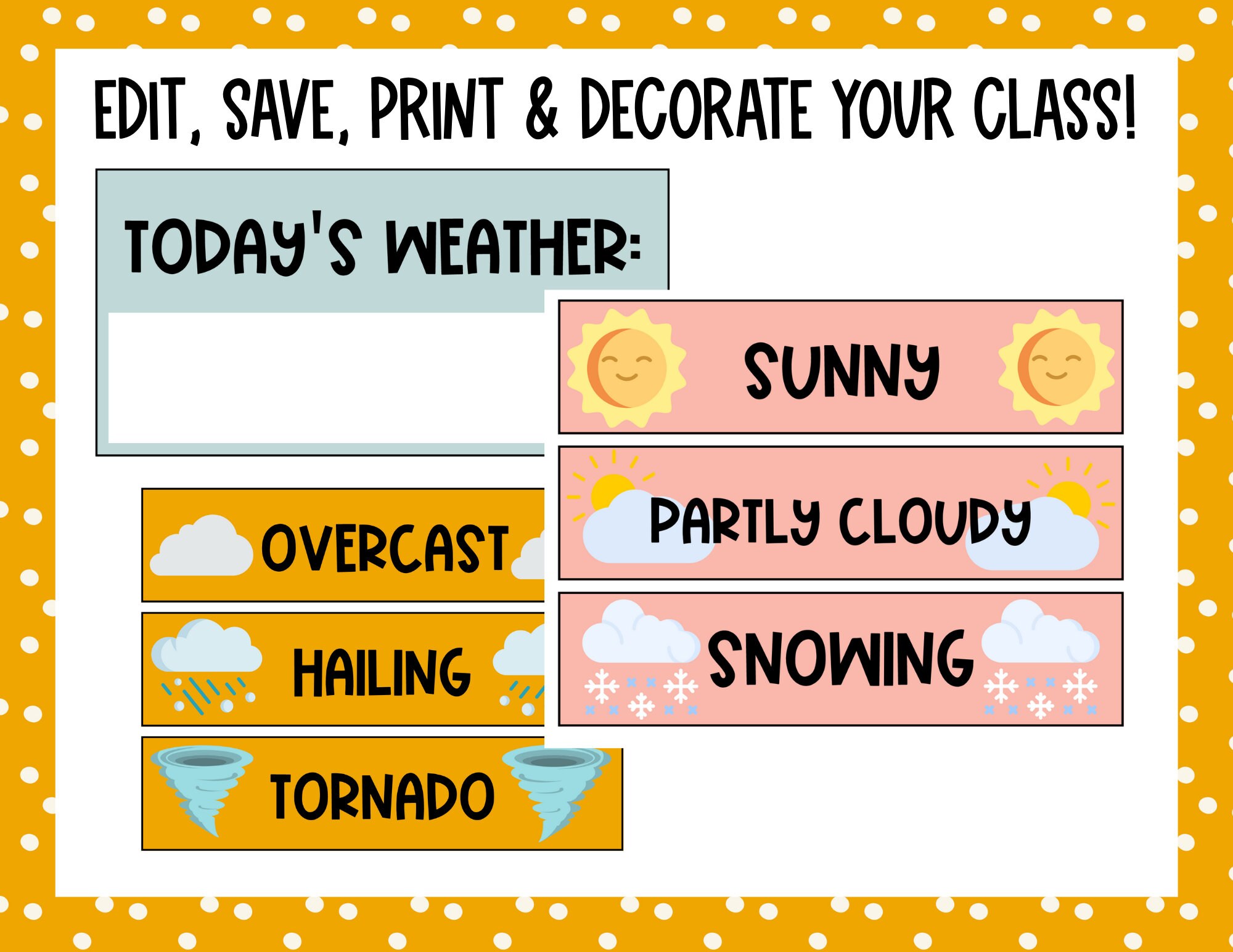 Printable Calendar Kit for Classroom With a Bumble Bee Theme - Etsy