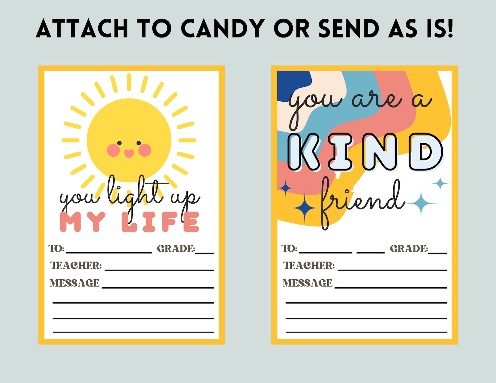 Friendship Candy Grams for PTO/PTA School Event Editable and Printable ...