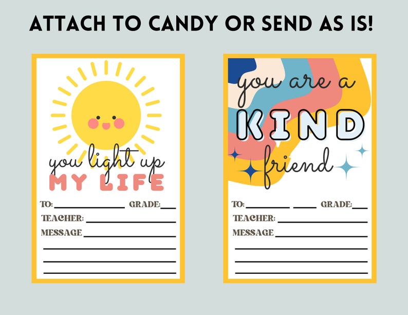 Friendship Candy Grams for PTO/PTA School Event | Editable and ...