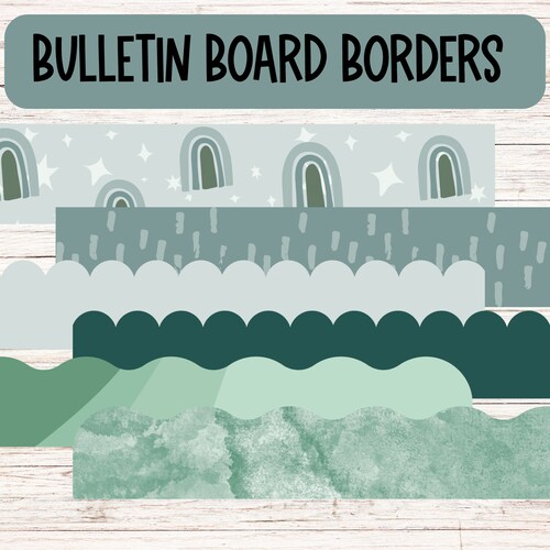Classroom Bulletin Borders Kit Calming Green Neutral - Etsy