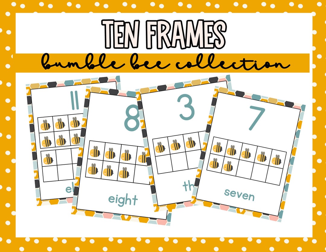 Bumble Bee Ten Frame Posters for Classrooom - Etsy