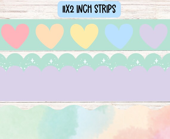 Scallop Border 60 Pcs Pastel Bulletin Board Borders 69 Ft Classroom ...