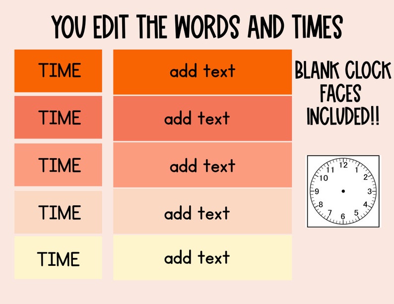 Editable Schedule Cards for GROOVY RETRO Classroom Organization ...