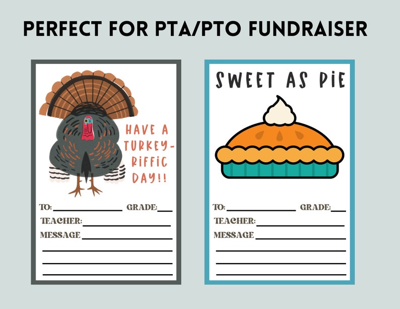 Turkey Thanksgiving Gram Candy Gram Fundraiser for PTO/PTA School Event ...
