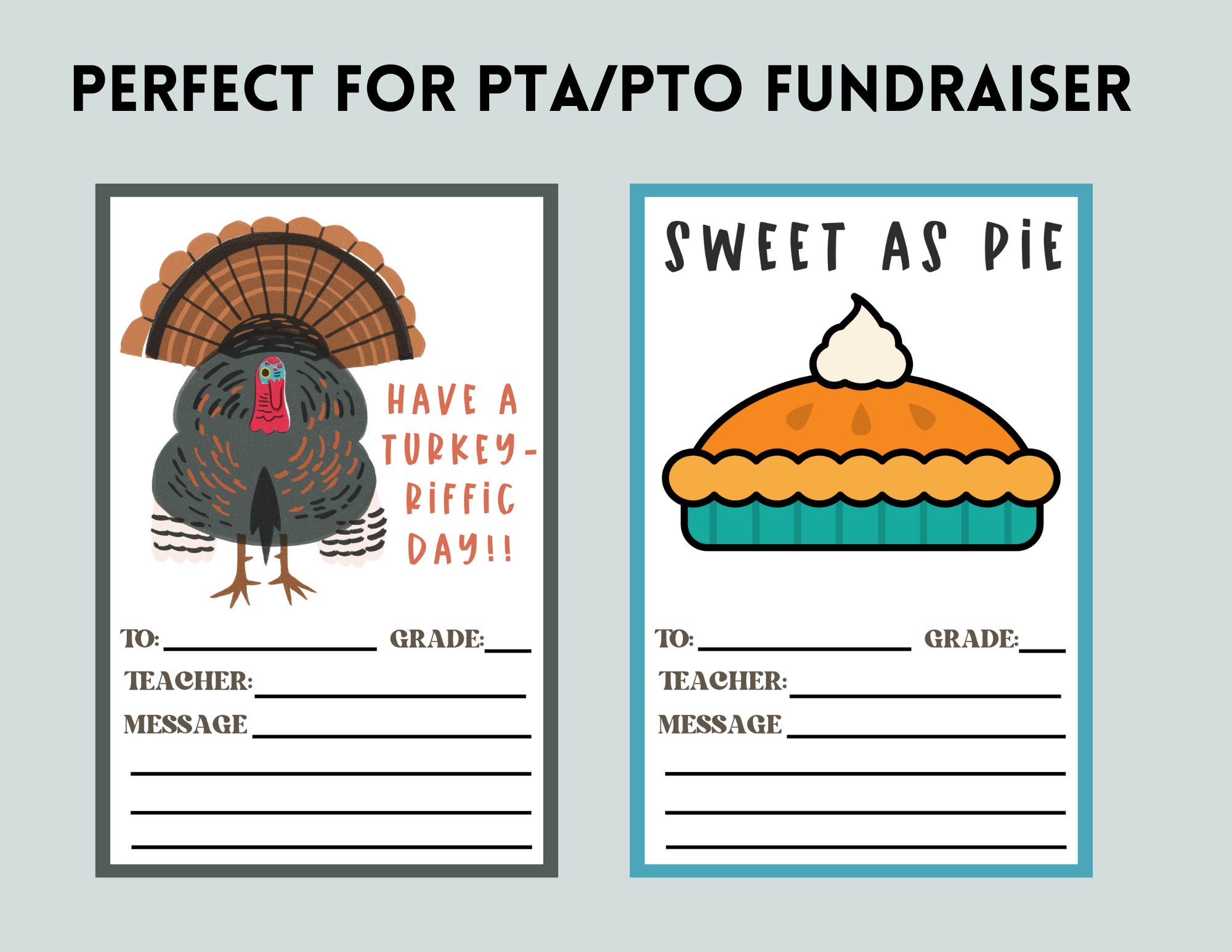 Turkey Thanksgiving Gram Candy Gram Fundraiser for PTO/PTA School Event ...