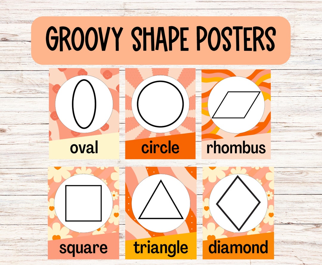Groovy Shape Posters for Classroom Organization - Etsy