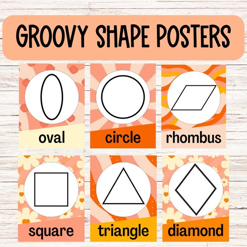 Groovy Shape Posters for Classroom Organization - Etsy
