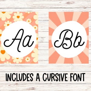 Alphabet Poster Printable Groovy Collection for Classroom or Homeschool ...