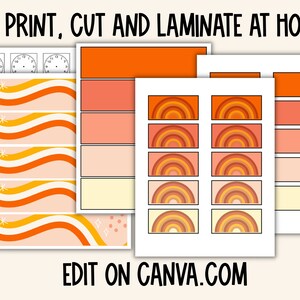 Editable Schedule Cards for GROOVY RETRO Classroom Organization ...