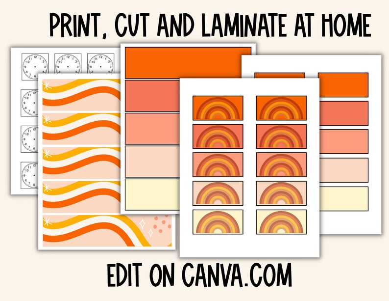 Editable Schedule Cards for GROOVY RETRO Classroom Organization ...