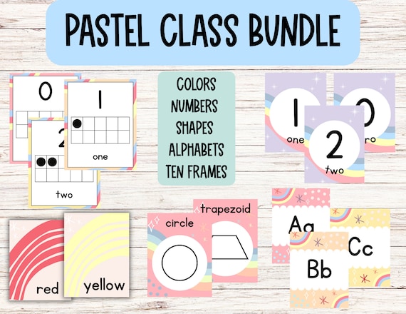 MINI Pastel Color Classroom Bundle Teacher Class Bulleting - Etsy