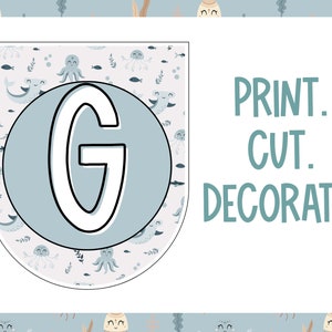 DIY Alphabet Banner for Classroom or Homeschool Decor Ocean Theme - Etsy