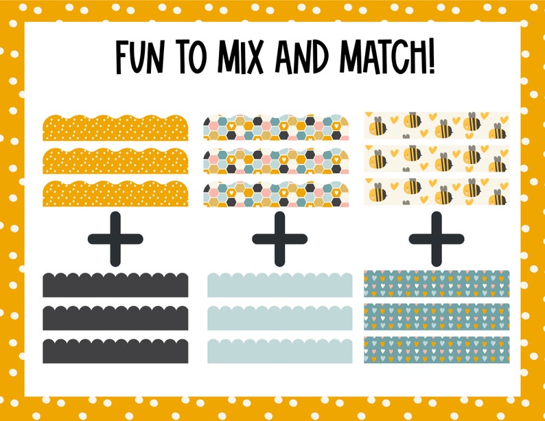 Bumble Bee Classroom Decor Bulletin Board Borders for Bee Theme ...