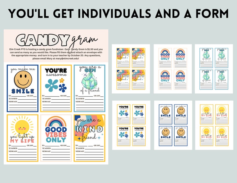 Friendship Candy Grams for PTO/PTA School Event | Editable and ...