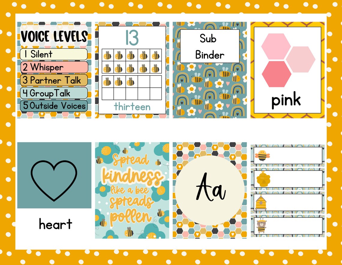 Bumble Bee Theme Class Decor Bundle Kit for Teachers - Etsy