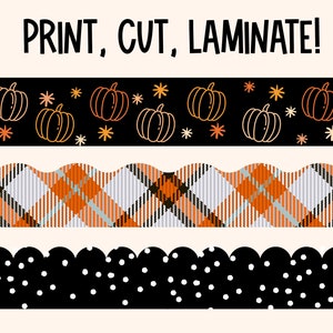 Classroom Bulletin Borders Kit Halloween, Pumpkins and Black and White ...