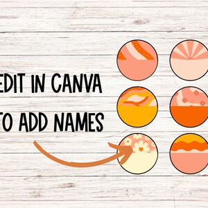 Groovy Student Circle Name Tags for Classroom Organization - Etsy