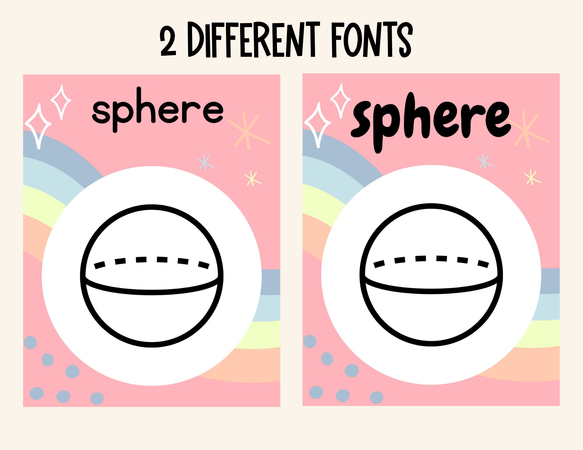 Pastel Rainbow Classroom Theme Shape Posters - Etsy