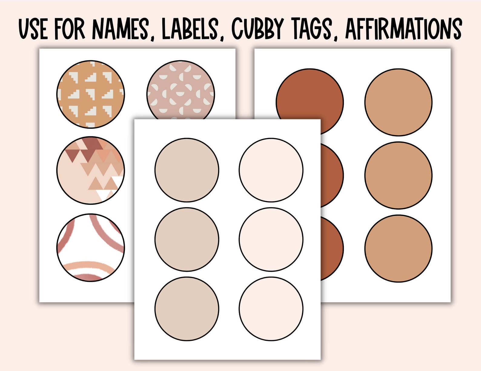 BOHO Neutral Student Name Tags and Class Labels for Classroom ...