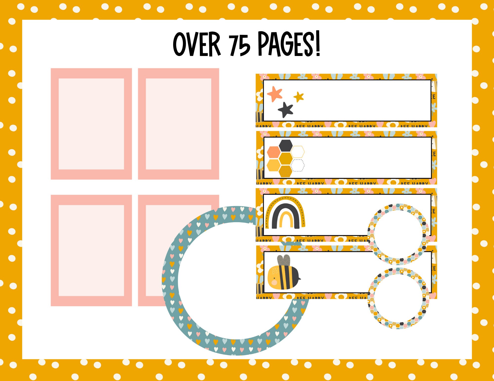 Bumble Bee Theme Student Name Tags and Labels - Etsy