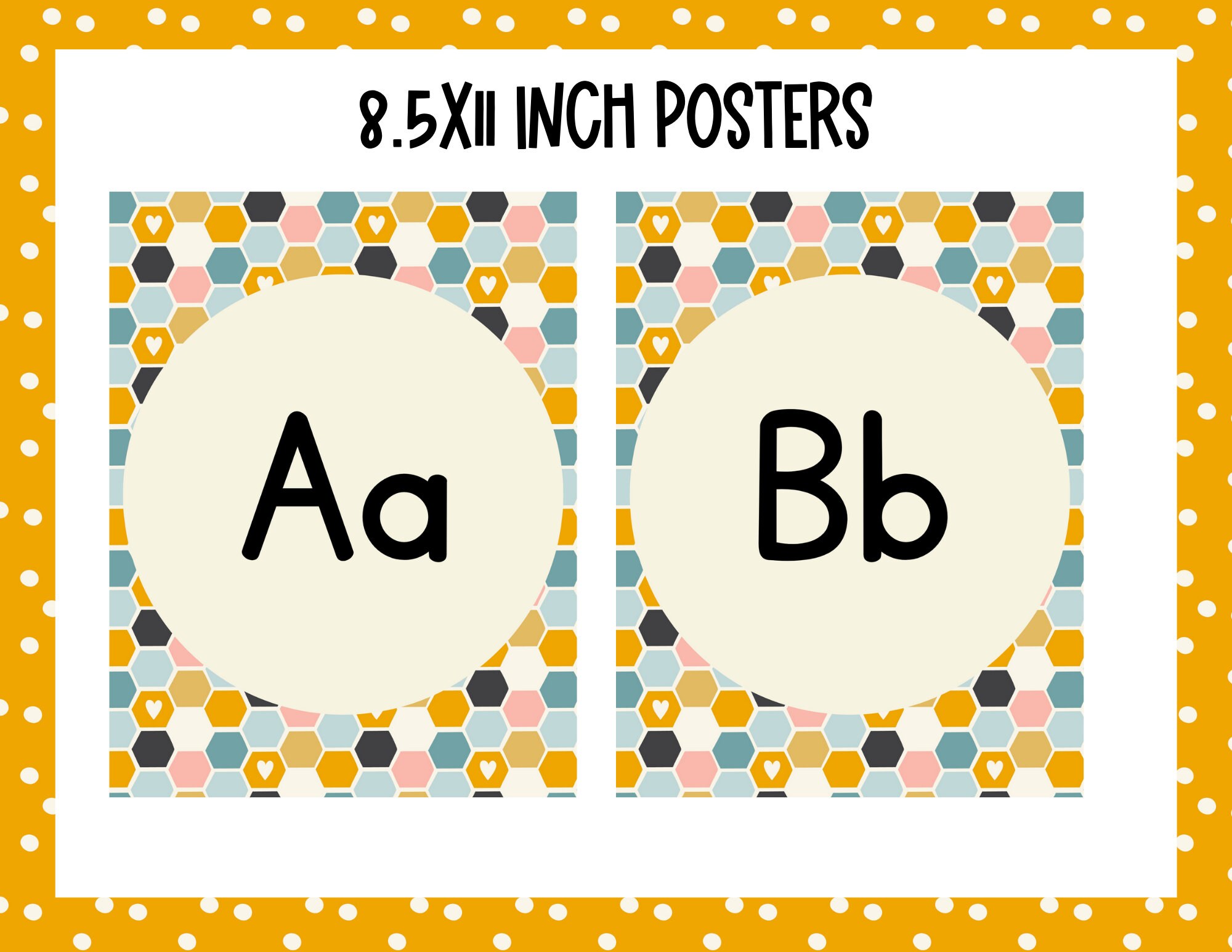 Alphabet Posters Bumble Bee Theme for Classroom Decor. ABC Bee Class ...